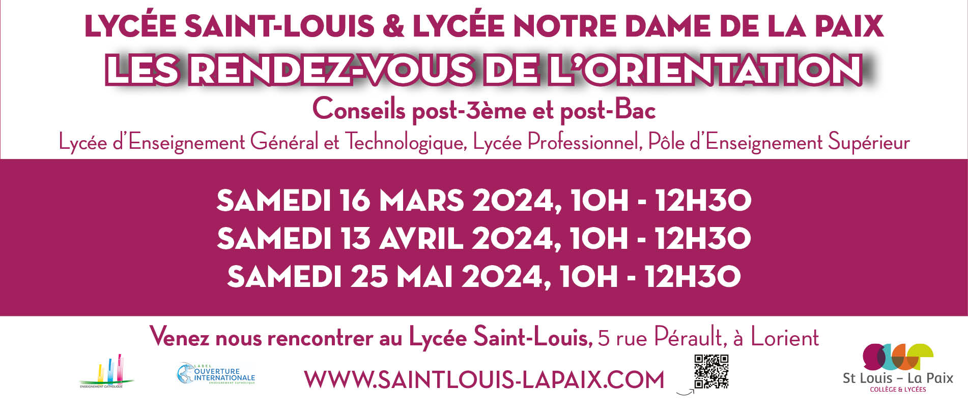 Rendez-vous de l'orientation le samedi 16 mars 2024 au lycée Saint-Louis - Lycée La Paix